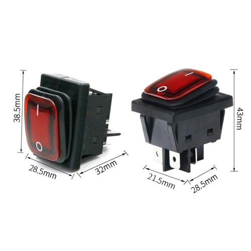 Jual Saklar 12V 20A 4 Pin KCD4 Tahan Air Rocker Switch dengan LED Merah ...