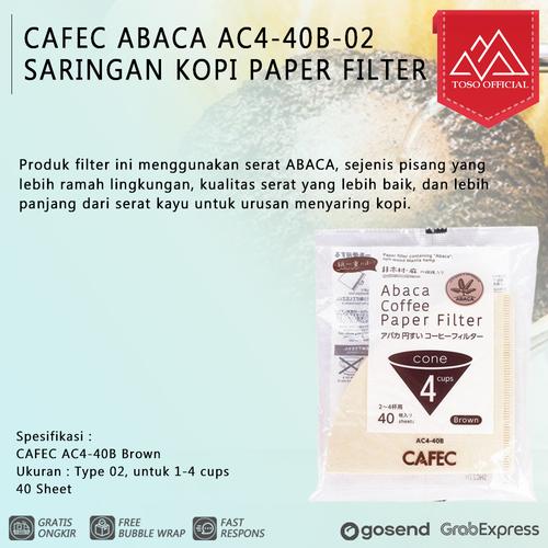 Jual KERTAS SARING KOPI CAFEC AC4-40B ABACA V60 COFFEE PAPER FILTER 2 ...