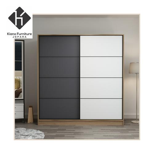 Jual Almari Pakaian Sliding Kayu Jati Minimalis 2 Pintu Besar 180 cm ...