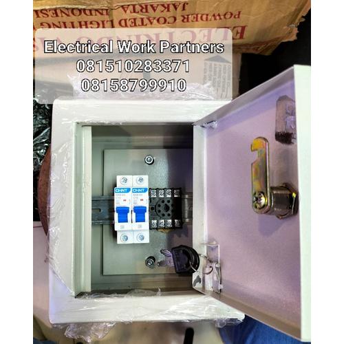 Jual BOX PANEL INDOOR 20x17x12 + MCB CHINT 1P 10A + RELL MCB + SOCKET ...