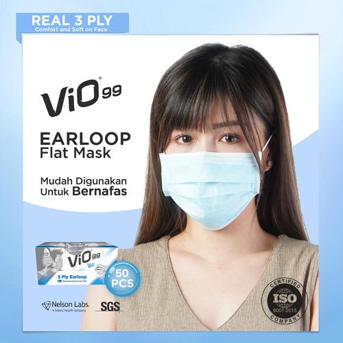 Jual VIO Mask '50S 3 ply Earloop Masker Medis BFE, VFE, PFE filtrasi 99 ...