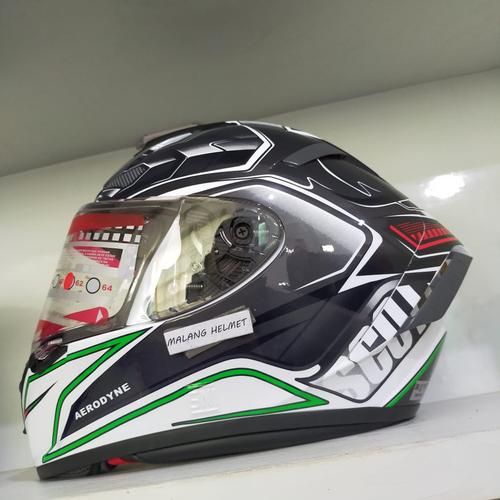 Jual Helm Scott RX7 Aerodyne Black Green - Kab. Malang - Malang Helmet ...
