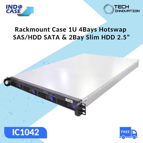 Jual INDOCASE Rackmount Case 1U 4Bays Hotswap & 2Bay Slim HDD Server IC1042 - TANPA PSU - Kota ...