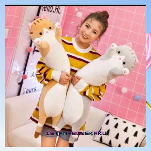 Jual Boneka Kucing Guling Bantal Kucing Berdiri 60 cm Halus Lembut Isi ...
