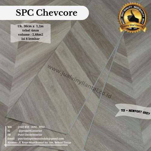 Jual SPC flooring Chevcore tebal 4mm uk. 30cm x 1,2m - motif herringbone - Jakarta Timur ...