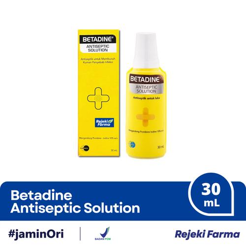 Jual Betadine Antiseptic Solution isi 30 mL Antiseptik Betadin Kuning ...
