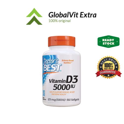 Jual Vitamin D3 5000 IU Doctor Best 360 Softgel - Kab. Bekasi - globalvit extra | Tokopedia