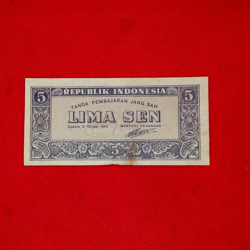 Jual 5 SEN/LIMA SEN DJOGJAKARTA 1945/UANG KUNO/BAHAN MAHAR/SEJARAH/ART ...