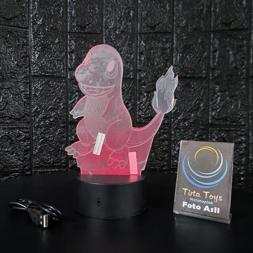 Jual POKEMON CHARMANDER LAMPU 3D LED 7WARNA BATERAI USB COLORFUL NIGHT ...