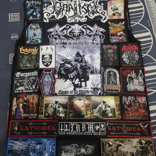 Jual Battle vest rompi jacket jaket rock metal punk woven patch black ...