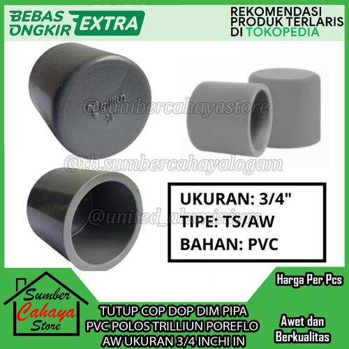 Jual PLUG PIPA DOP CAP 3/4 INCH TRILIUN AW PVC TUTUP DOB DRAT POLOS ...