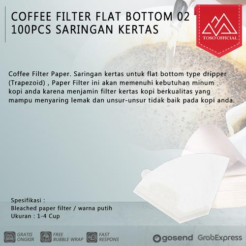 Jual COFFEE FILTER FLAT BOTTOM 02 PAPER KOPI EARS 100PCS SARINGAN ...