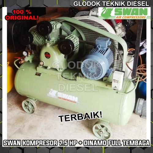 Jual SWAN Air Compressor 7,5 HP 307 + Dinamo Motor 7.5 PK Kompresor ...