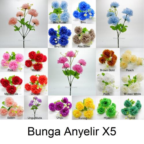 Jual Bunga Plastik Artificial WanFlower Bunga Anyelir X5 + Baby Breath ...