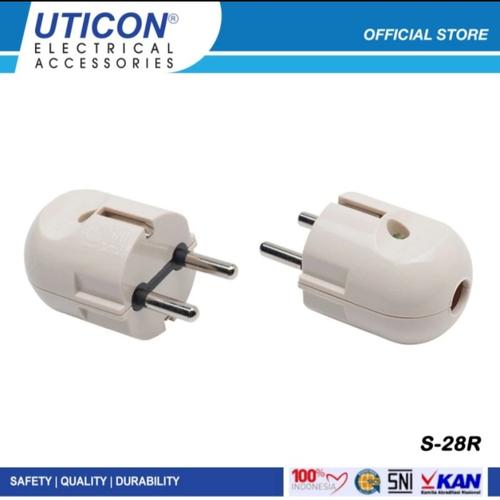 Jual Steker Arde / Kepala Colokan Listrik Arde 2P UTICON S-28R - Kota ...