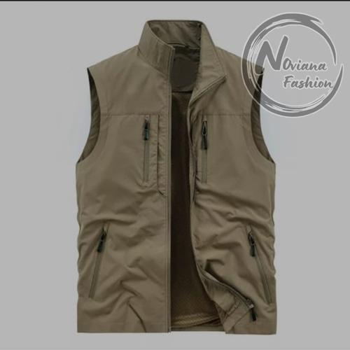 Jual Jaket Rompi Pria/Vest Pria Outdoor Resleting - Navy, XXL - Kab ...