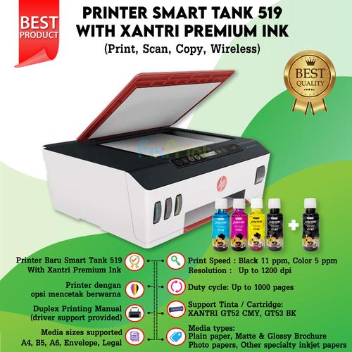 Jual HP SMART TANK 519 ALL IN ONE WIRELESS ( PRINT SCAN COPY ) NEW ...