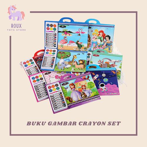 Jual Crayon Buku Gambar Set Anak Alat Lukis Alat Mewarnai Art Set Cat ...