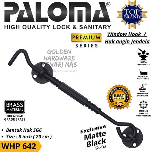 Jual PALOMA WHP 642 WINDOW HOOK HAK ANGIN 8 INCH PENAHAN JENDELA HITAM ...
