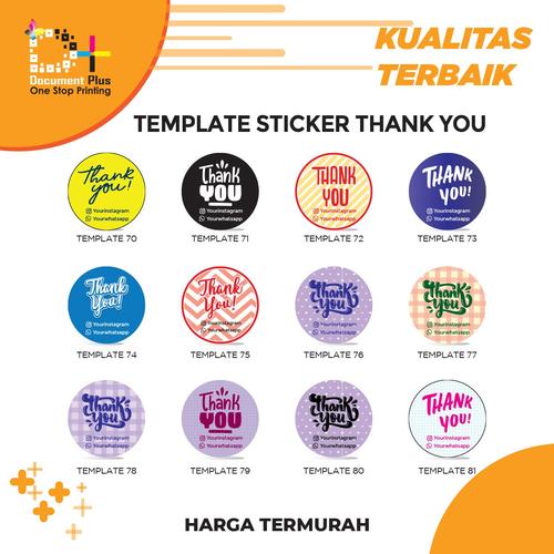 Jual Cetak Sticker Bulat Thank You / Terima kasih - vinyl (tahan air ...