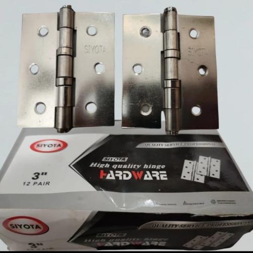 Jual Engsel plat / engsel pintu / engsel jendela 3" inch Siyota isi 12 ...