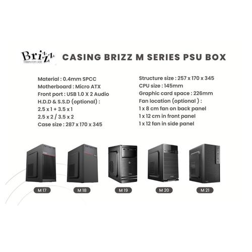 Jual CASING PC BRIZZ M-SERIES MICRO ATX + PSU/ CASING KOMPUTER MICRO ...