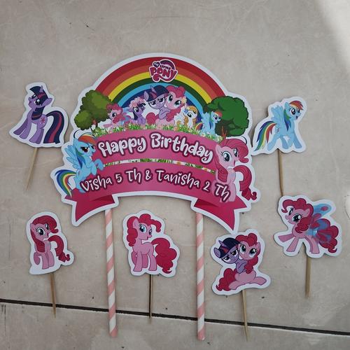 Jual Topper Cake Kuda Pony Custom Nama | Cup Cake Kuda Pony - Untuk ...