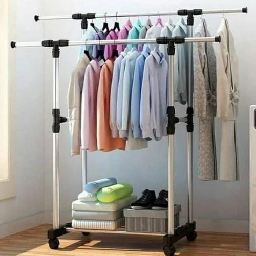 Jual RAK STAND HANGER BAJU DOUBLE POLE - RAK 2 SISI JEMURAN HANDUK ...