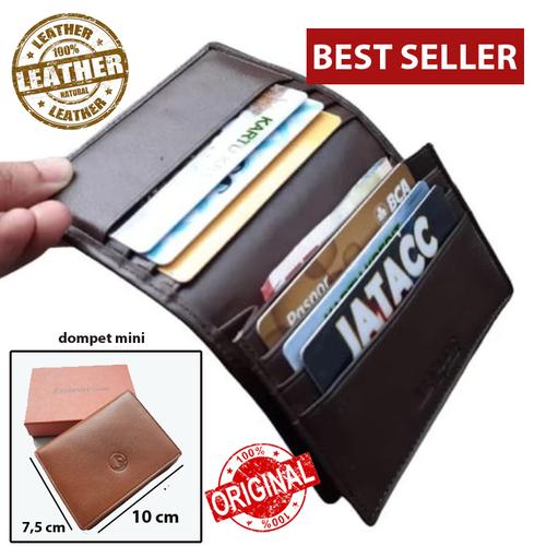 Jual Dompet Kartu Kulit Asli Pria Wanita Card Holder - Hitam - Kota ...