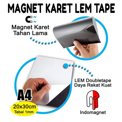 Jual Magnetic Rubber Sheet Adhesive Lem Double Tape A4 20cm x 30cm x ...