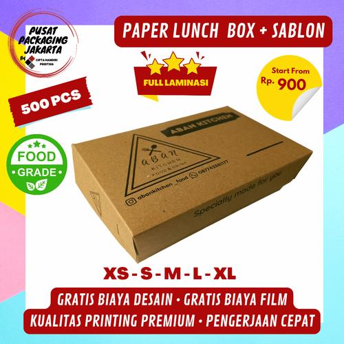 Jual Paper Lunch Box Kraft + Cetak Sablon (500pcs) - M E, Sablon 1 Warna - Jakarta Pusat - PUSAT ...