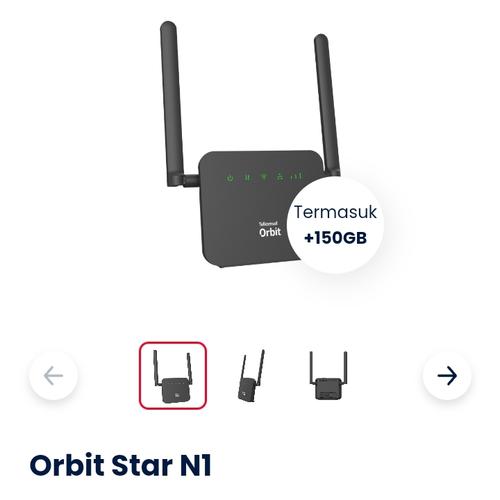 Jual 150GB Modem Telkomsel Orbit Star N1 Hitam Antena Bundling 150GB ...