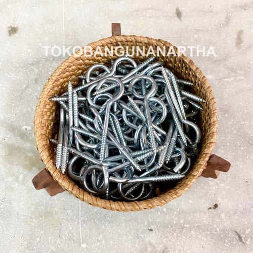 Jual 10 Pcs Skrup Mata Buka / Screw Hooks / Skrup Mata Kail - No 6 ...