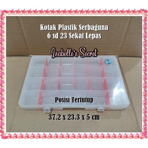 Jual Kotak Plastik Container Penyimpanan Aksesoris Diecast 6-23 Sekat ...
