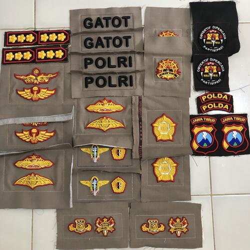 Jual Bordir polri lemhanas sar brimob humas polri wing AD wing AL ...