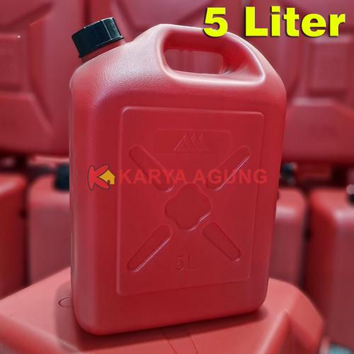 Jual Jerigen Plastik HDPE 5 Liter / Jerrycan Jirigen Jrigen Cerigen 5L 5 L - Merah - Kota ...