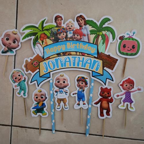 Jual Topper Cake Cocomelon Custom Nama | Cup Cake Cocomelon - Custom ...