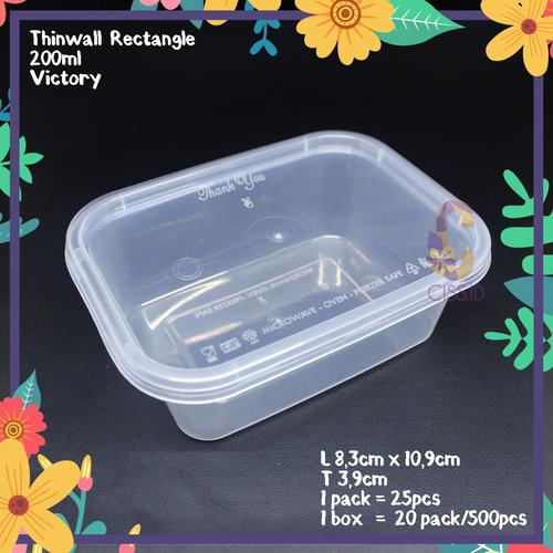 Jual KOTAK MAKAN PLASTIK THINWALL RECTANGLE 200ML PERSEGI PANJANG SATUAN - Jakarta Timur - SCM ...