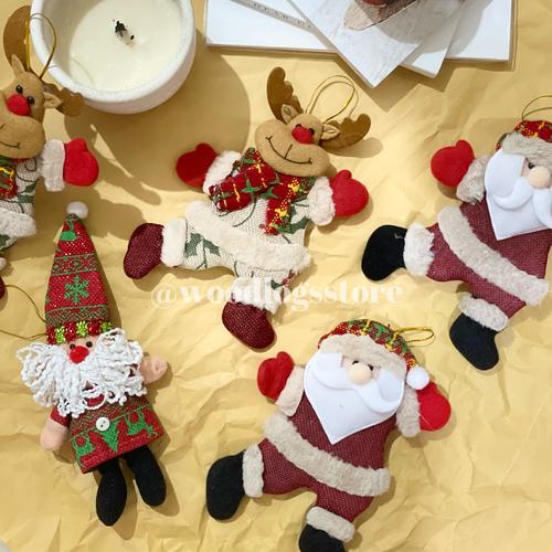 Jual Hiasan Pohon Natal Boneka Santa Rusa Kain Gantungan Ornamen Natal ...