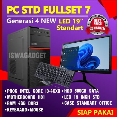Jual pc rakitan full set monitor keyboard mouse I3 4130 RAM 4GB HDD ...