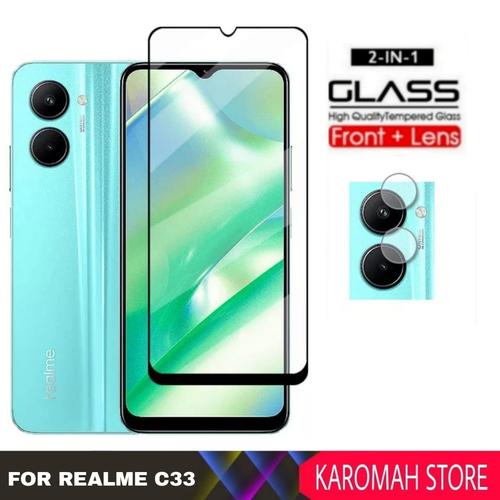 Jual PAKET 2 IN 1 ANTI GORESS REALME C33 2022 SUPER QUALITY LIST HITAM ...