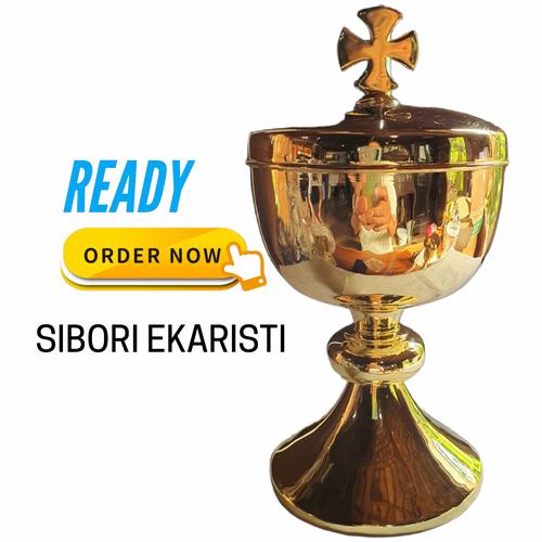 Jual SIBORI KATOLIK LAPIS EMAS 16 CM/ KASULA ROMO IMAM PASTOR KATOLIK ...