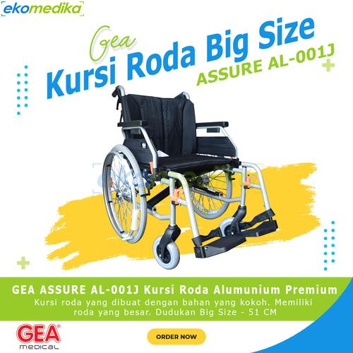 Jual Kursi Roda Jumbo Aluminium GEA AL-001J Big Size Dudukan 51cm ...