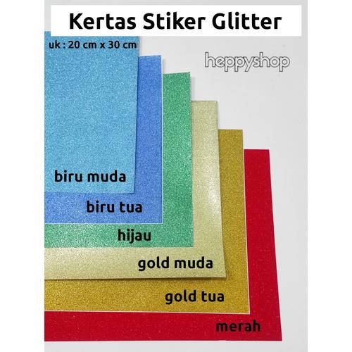 Jual Kertas Stiker Glitter, Sparkling Stickers Paper - Hijau - Jakarta ...