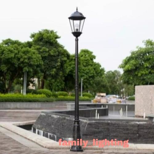 Jual Lampu tiang taman/Lampu hias jalan tinggi 330cm HITAM - Kota ...