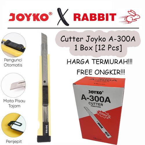 Jual Cutter Kecil Joyko A-300A / Cutter Joyko Autolock A300A [1 BOX 12 ...