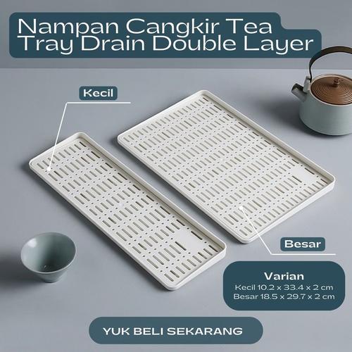 Promo Nampan Tea Tray Baki Plastik Nampan Cangkir Teh Drain Double ...