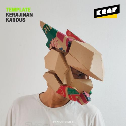 Jual Pola Kerajinan Kardus no.1021: Helm Robot Terinspirasi Ikan Hiu - KERTAS STIKER, Ukuran ...