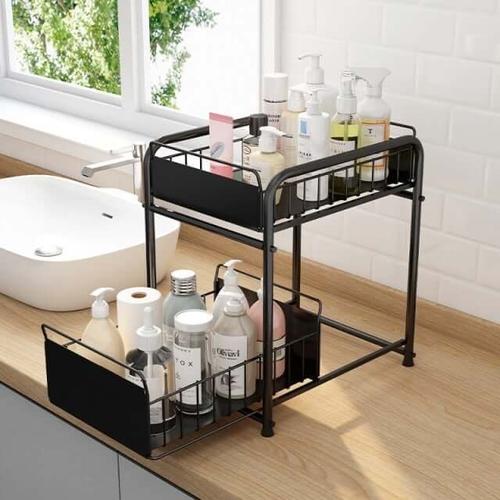 Jual Kitchen organizer seasoning rack bumbu dapur 2 tingkat laci tarik ...