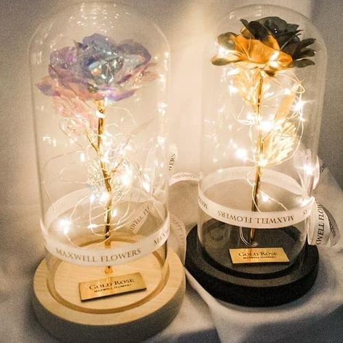Jual BUNGA DOME LAPIS EMAS 18K GOLD PLATTED ROSE DOME MAXWELL FLOWERS ...
